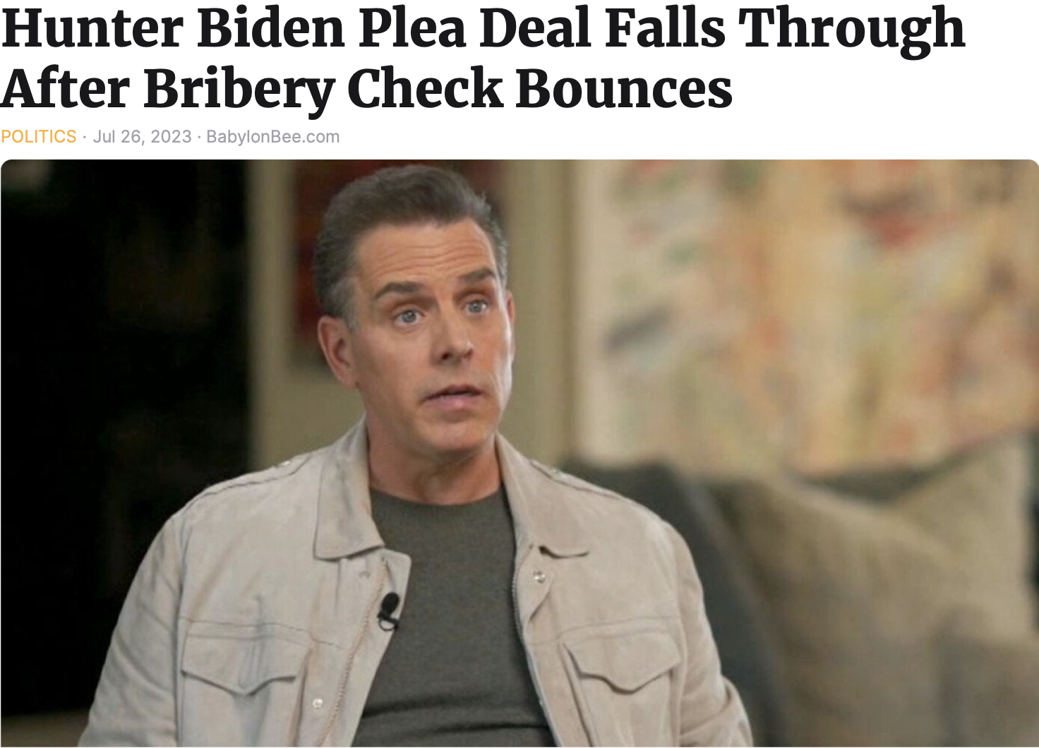 Breaking: Hunter Biden Plea Deal in Doubt (Updated) | Power Line